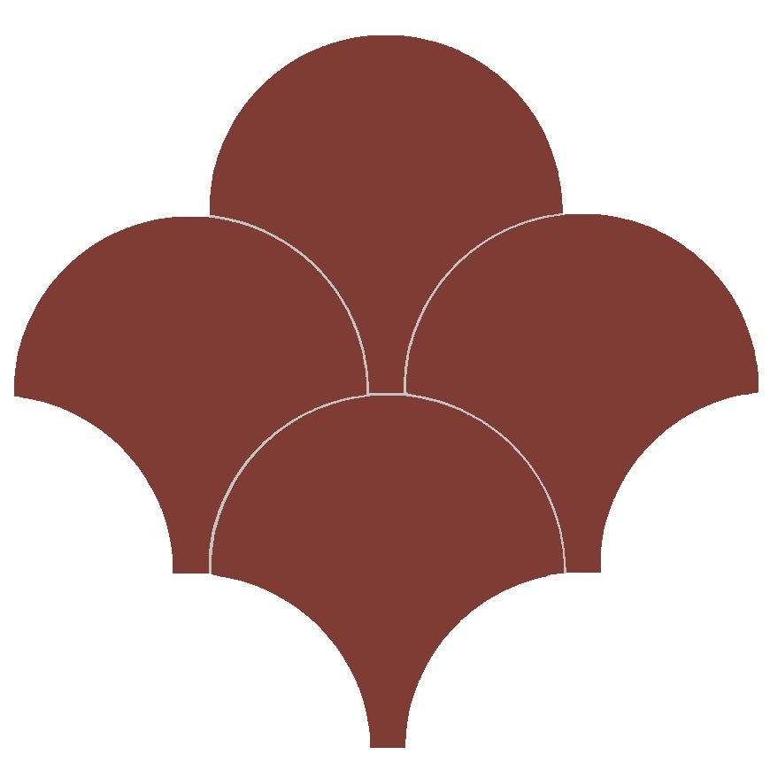 Mission Arabesque D'hanis Red 8" Fish Scale Encaustic Cement Tile ...