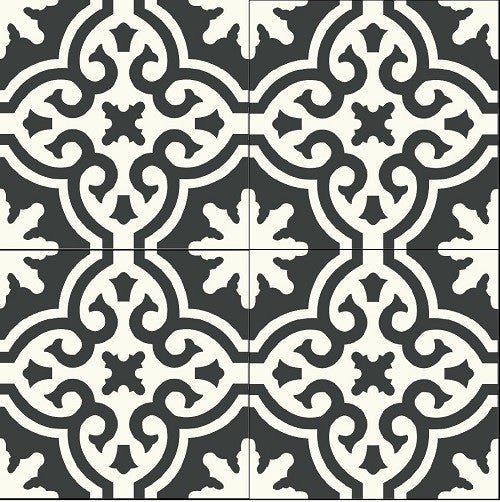 Mission Rolling Black 8"x8" Encaustic Cement Tile – Avente Tile
