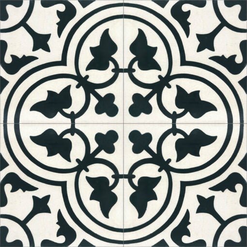 Mission Rolling Black 8"x8" Encaustic Cement Tile – Avente Tile